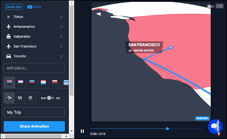 mult.dev線上製作動畫地圖影片1 | Techmarks劃重點