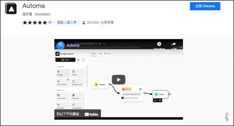 Automa 瀏覽器自動化執行工具：自動填寫表單、點擊、跳廣告