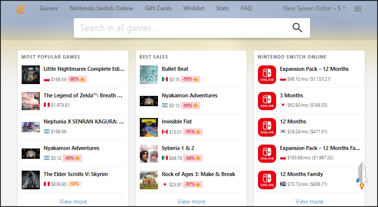 Switch eShop 數位版遊戲比價，查出哪個國家買遊戲最便宜！