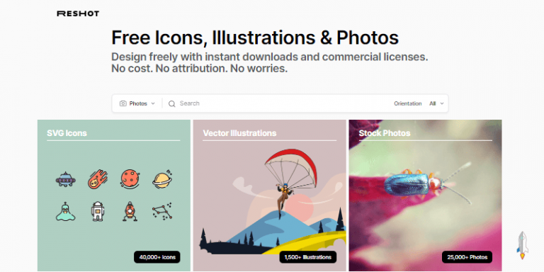 Reshot 高清免費圖庫下載，可商用的SVG Icons, PNG,向量素材
