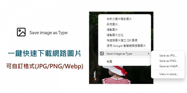 Save image as Type 按右鍵就能快速下載網路圖片！可自訂格式