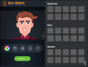 AvaMake 線上卡通頭像產生器，自由拼湊五官，打造虛擬替身
