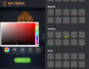AvaMake 線上卡通頭像產生器，自由拼湊五官，打造虛擬替身