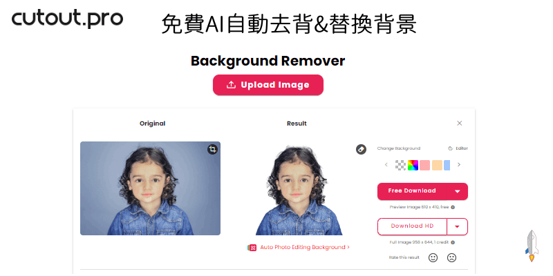 Background Remover 免費線上AI自動去背，改成白色背景！